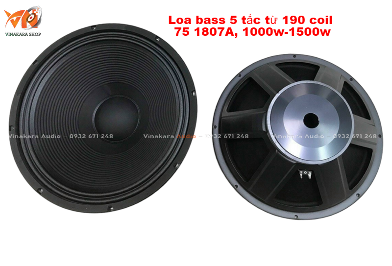 Loa bass 5 tấc từ 190 coil 75 1807A, 1000w-1500w | Vinakara.com
