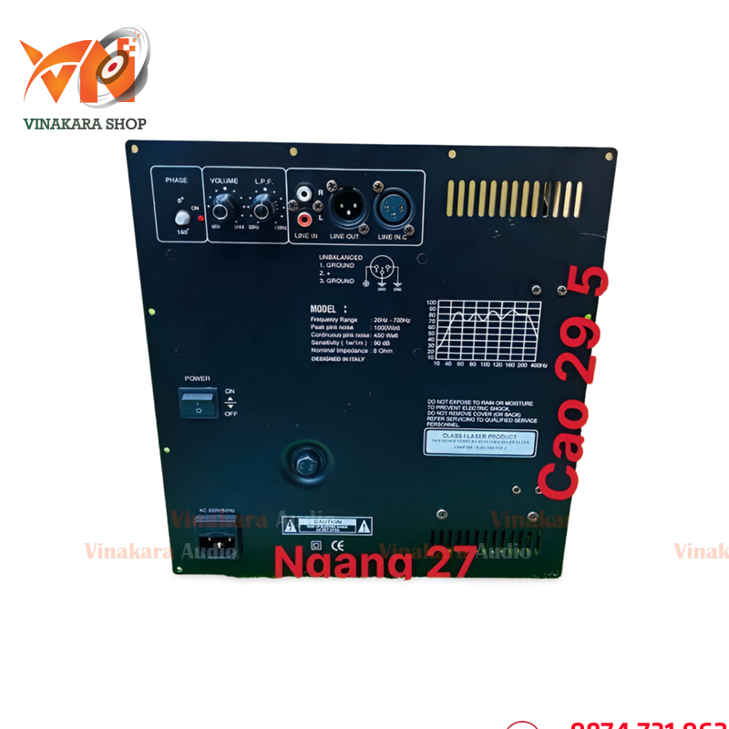 Mạch loa sub điện 10 sò MSD100 (600-800W, KT27x29,5cm, TỤ ĐEN ...