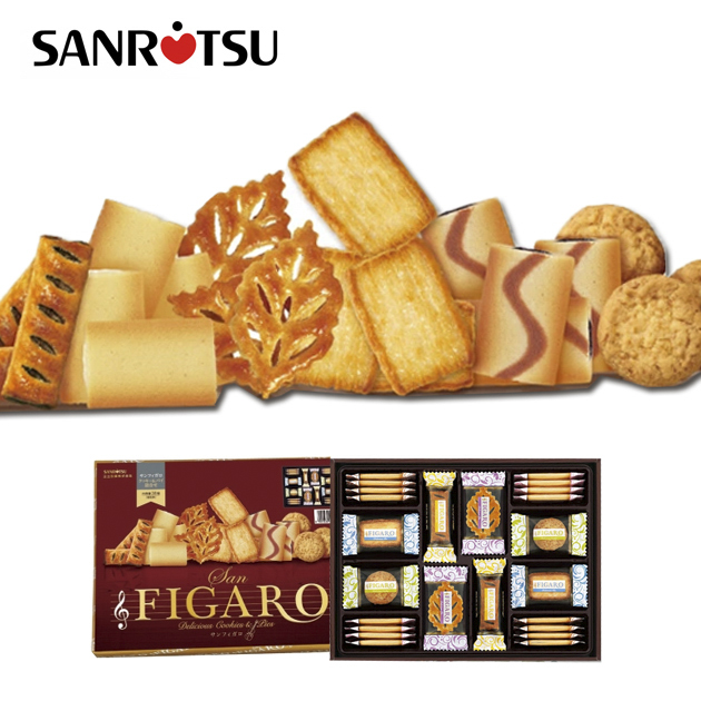 Bánh Quy Tổng Hợp Sanritsu FIGARO Hộp Lớn 38 Cái mẫu mới - Hàng Nhật nội địa