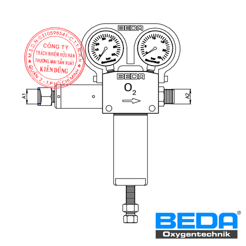 Bộ điều tiết áp suất Oxy BEDA Oxygen Pressure Regulator | Kiên Dũng ...