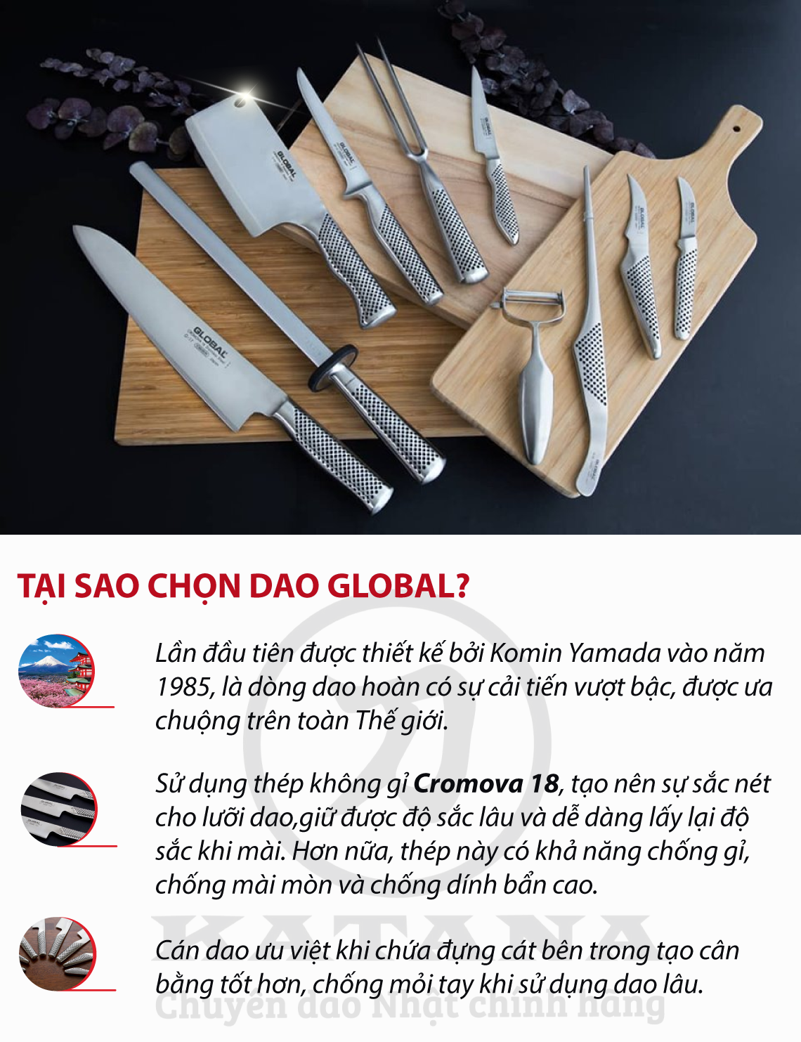 Dao bếp Nhật cao cấp Global GF34 Chef - Dao thái thịt cá (270mm) – Dao ...