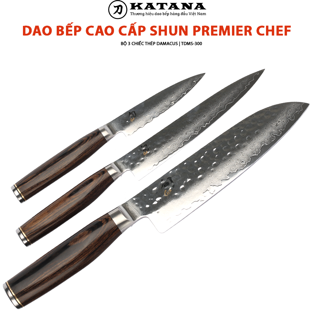 Bộ 3 dao bếp Nhật cao cấp KAI Shun Premier Santoku, Ultility và Paring ...