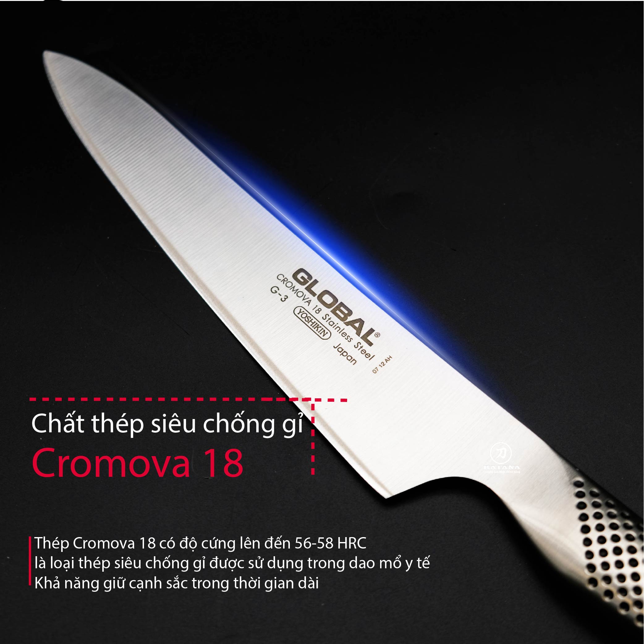 Bộ dao bếp Nhật cao cấp Global Carving Set Bộ dao thái và xiên thịt ...