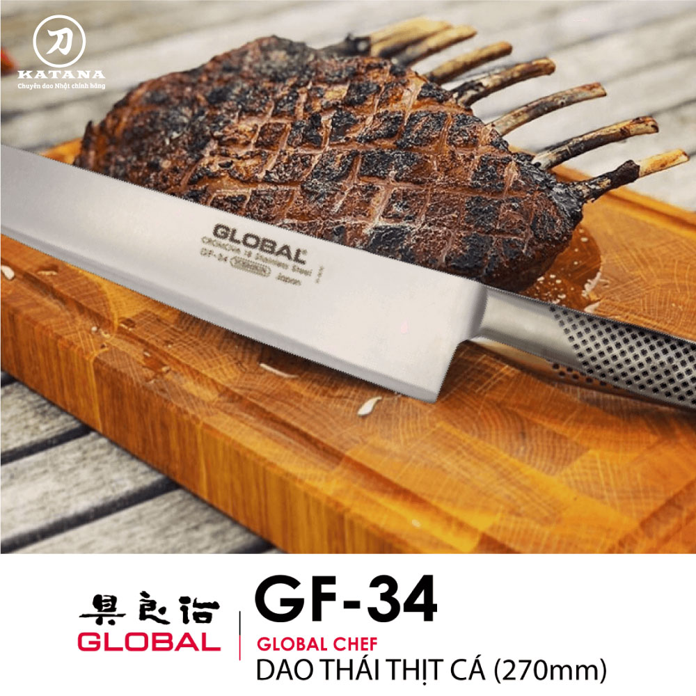 Dao bếp Nhật cao cấp Global GF34 Chef - Dao thái thịt cá (270mm) – Dao ...