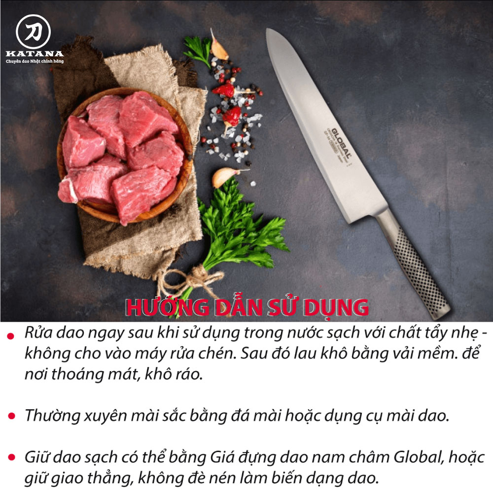Dao bếp Nhật cao cấp Global GF34 Chef - Dao thái thịt cá (270mm) – Dao ...