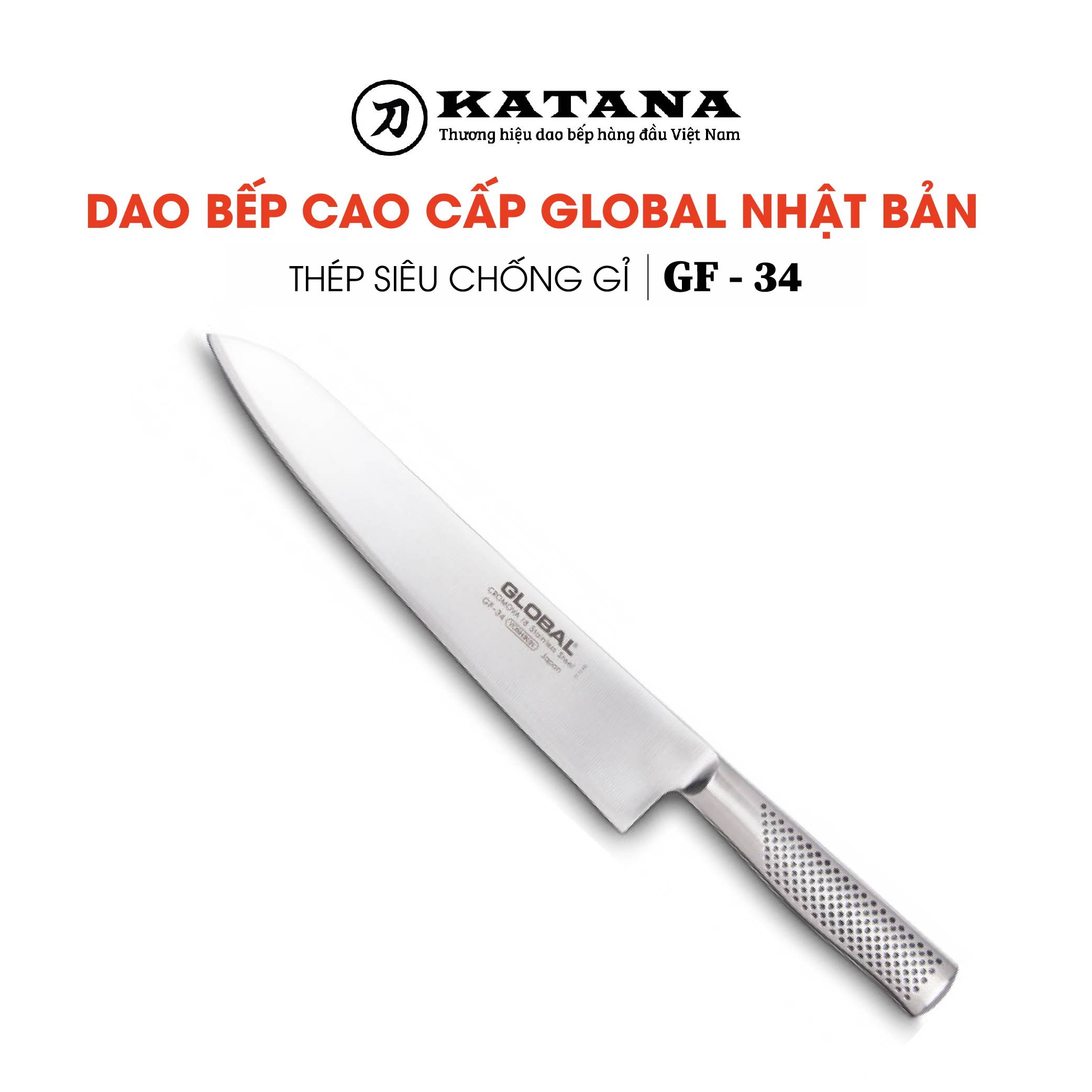 Dao bếp Nhật cao cấp Global GF34 Chef - Dao thái thịt cá (270mm) – Dao ...