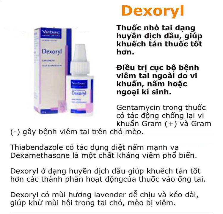 Dung dịch nhỏ trị viêm tai cho chó mèo Dexoryl
