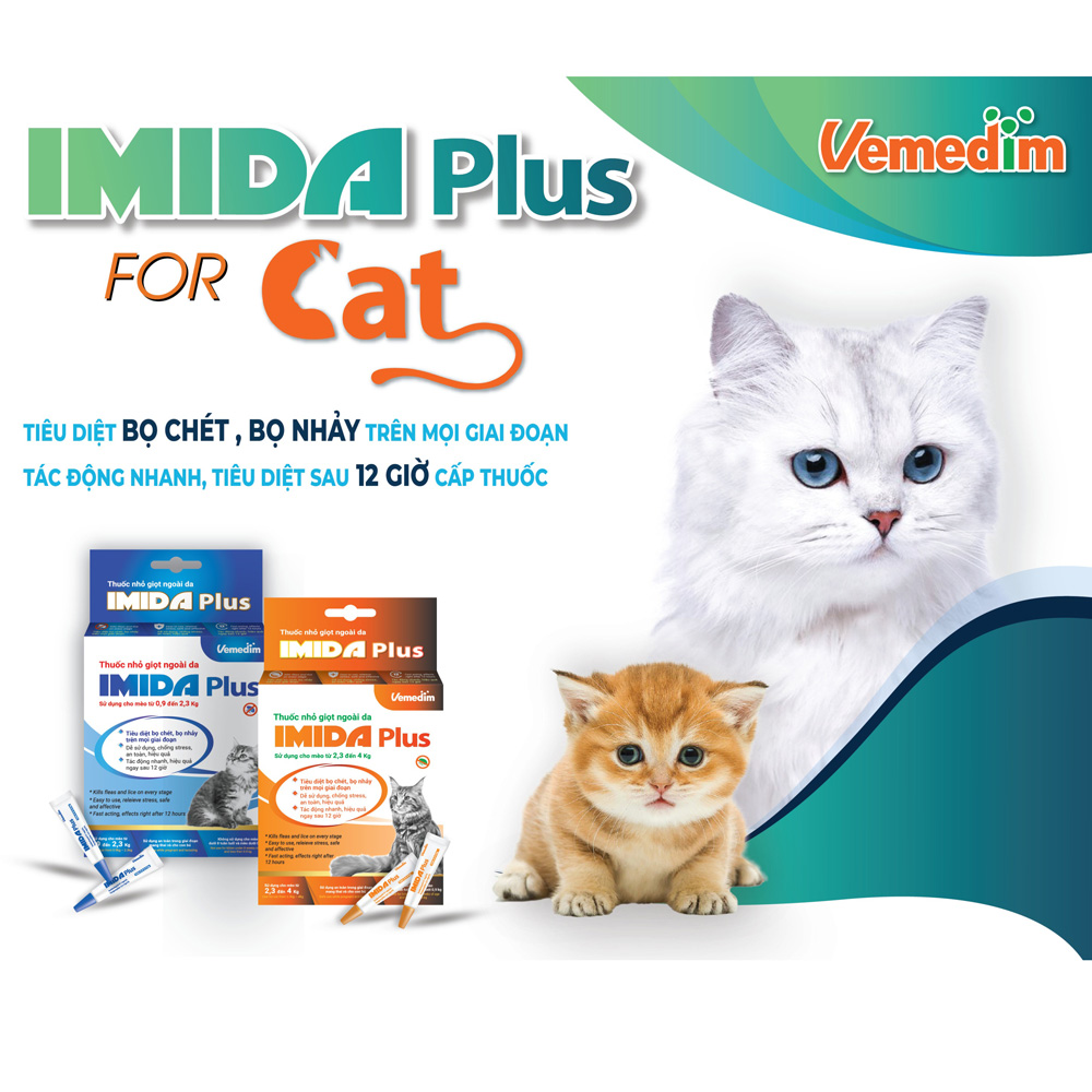 IMIDA Plus nhỏ gáy phòng trị bọ chét, bọ nhảy cho mèo