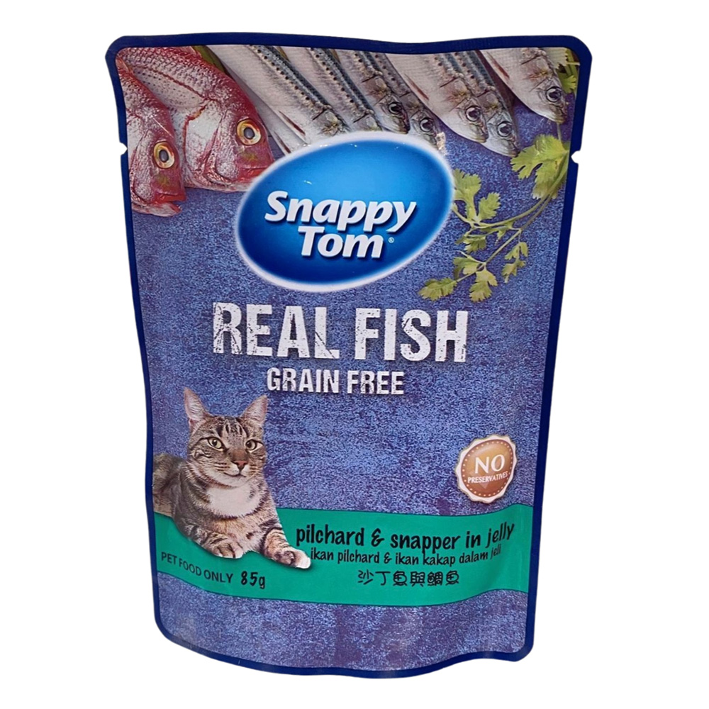 Pate gói 85g Snappy Tom pilchard and snapper in jelly vị cá mòi và cá ...
