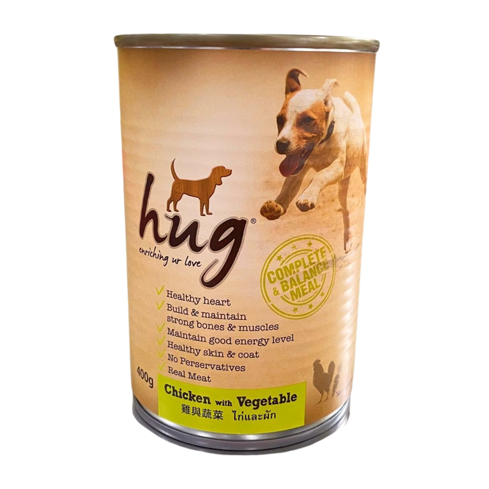 Pate Hug lon 400g Chicken with Vegetable vị gà và rau cho chó