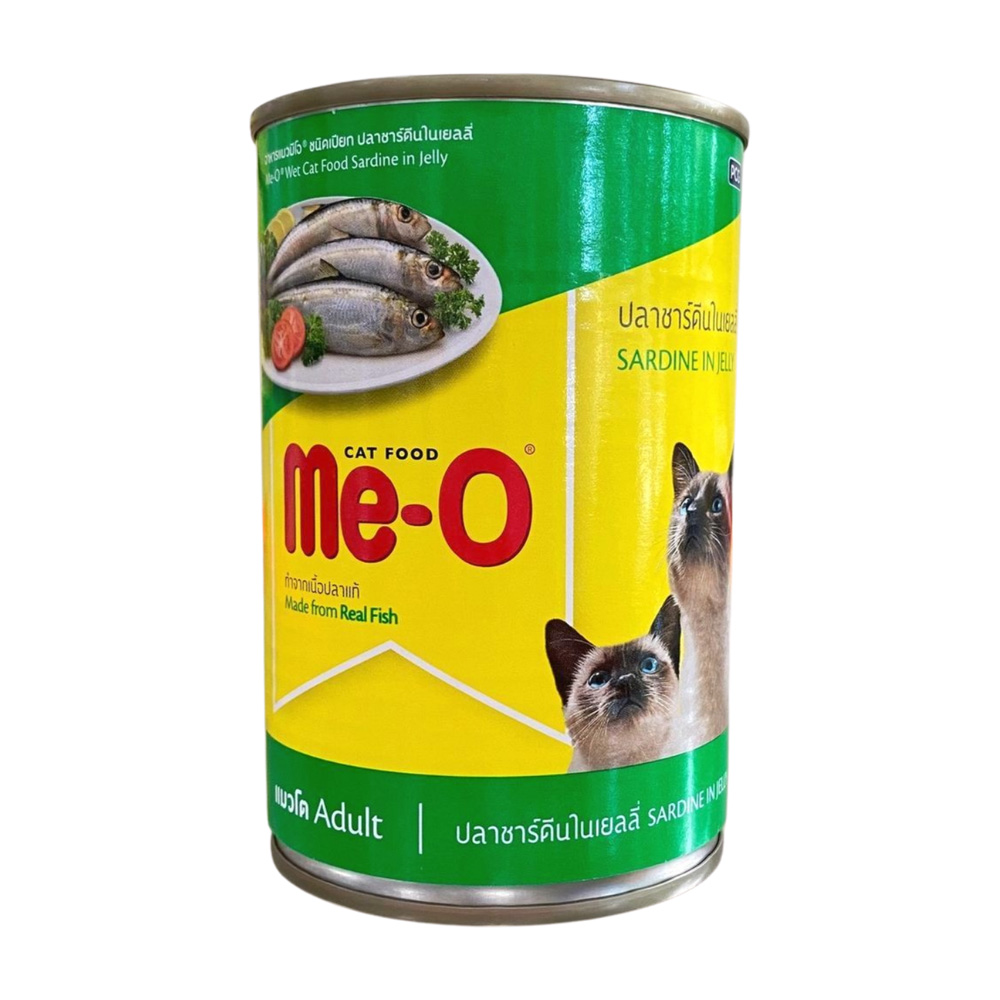 Pate lon 400g Me-o Sardine In Jelly cho mèo trưởng thành vị cá mòi nấu đông