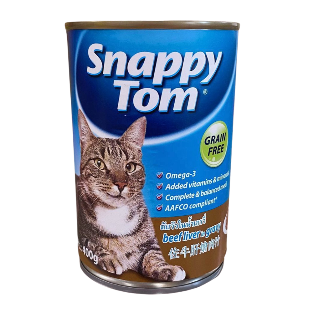 Pate lon 400g Snappy Tom with Beef Liver Mince in Gravy vị thịt bò cho mèo