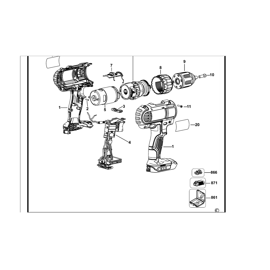 Vòng chỉnh lực máy khoan Dewalt DCD734, DCD771 - No.8 N207252 | Công ty ...
