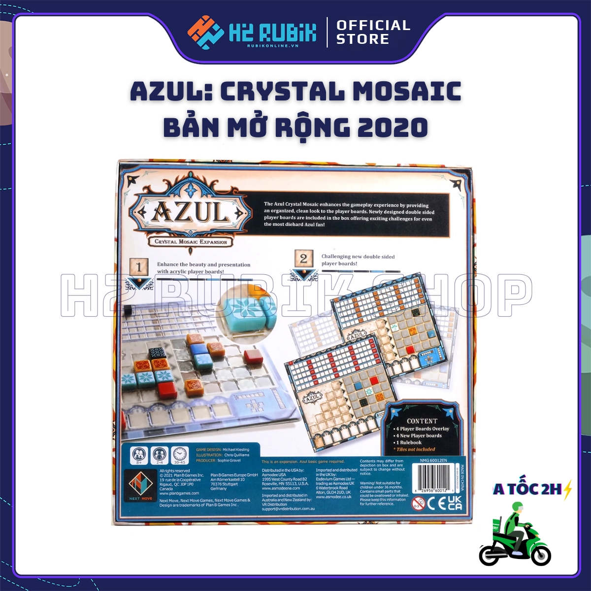 Azul Crystal Mosaic Expansion mở rộng Board game Azul H2 Rubik Shop