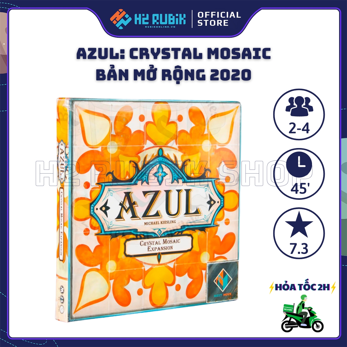 Azul Crystal Mosaic Expansion mở rộng Board game Azul H2 Rubik Shop