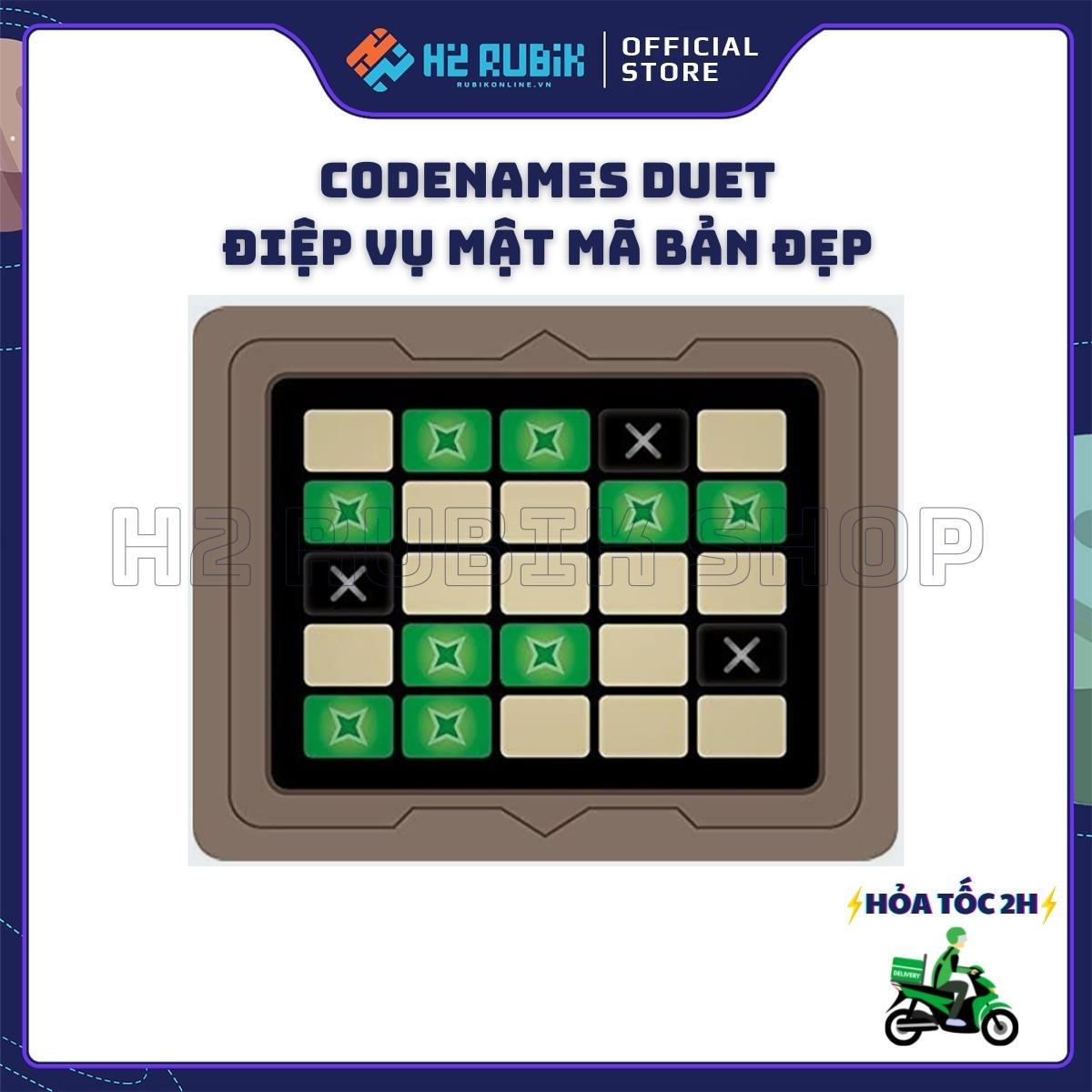 Codenames Duet Board Game Điệp Vụ Mật Mã Bản Đẹp Hộp Xanh Lá (Tiếng Anh ...