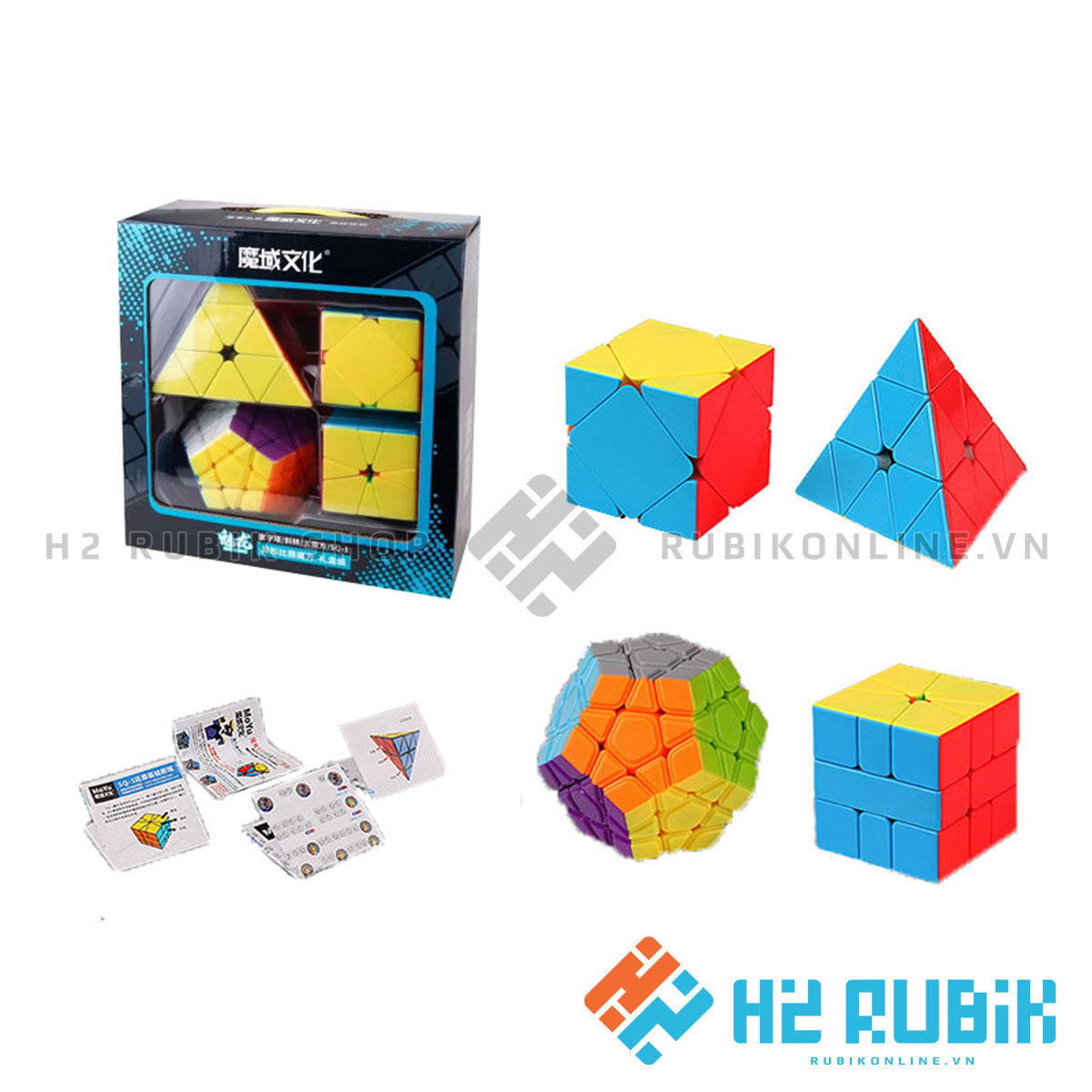 Combo Rubik Meilong Pyraminx Megaminx Square-1 Skewb giá rẻ H2 Rubik Shop