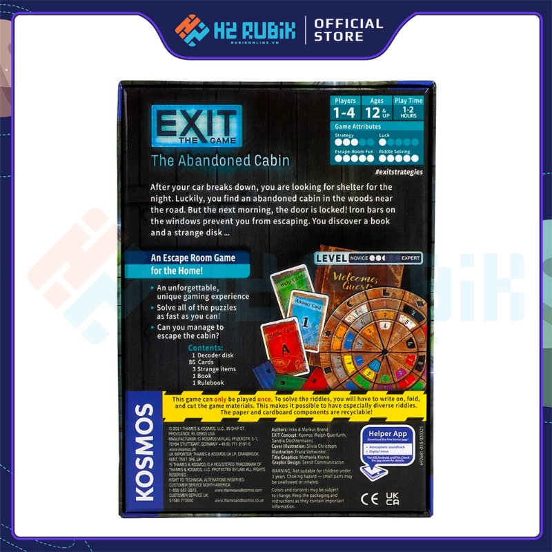 Exit: The Game – The Abandoned Cabin Board Game Giải Đố Escape H2 Rubik ...