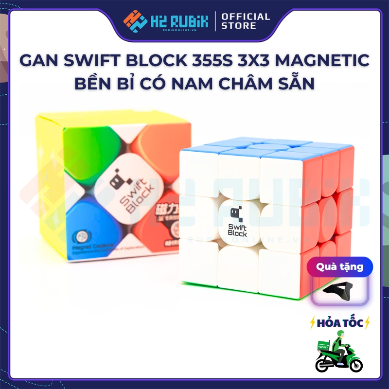 GAN Swift Block 355S 3x3 Magnetic Nam châm sẵn H2 Rubik Shop