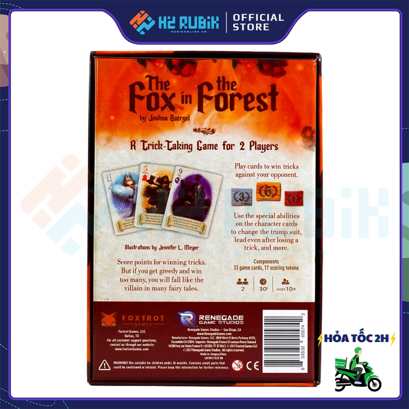 The Fox in the Forest Board Game tiếng Anh US H2 Rubik Shop