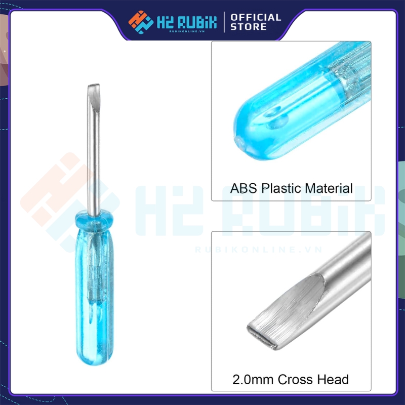 Tua vít mini chuyên dụng 2mm đầu 4 cạnh - 2 cạnh H2 Rubik Shop