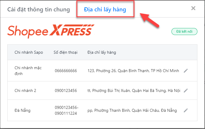 Kết nối vận chuyển Shopee Xpress