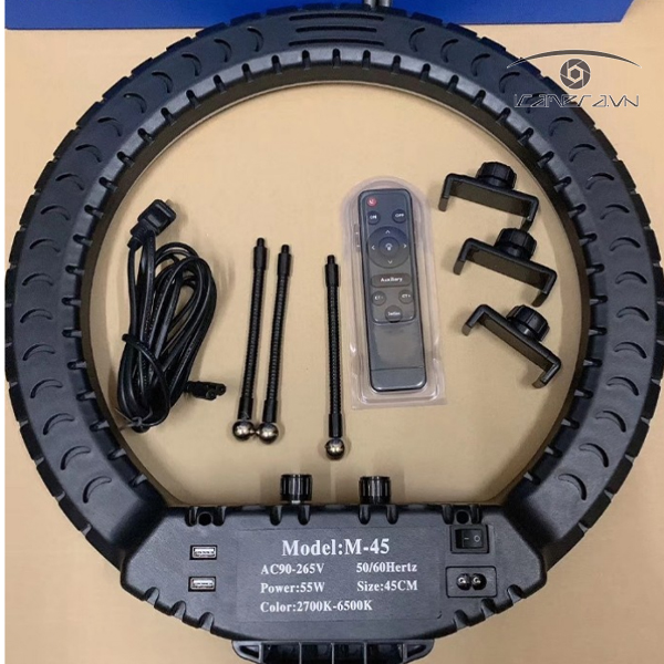 Đèn led ring tròn 18 inch M45 hỗ trợ quay phim, chụp ảnh mua ở đâu HN