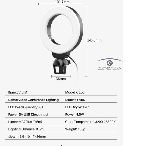 Đèn LED VIJIM CL06 Video Conference Light - 3200-6500