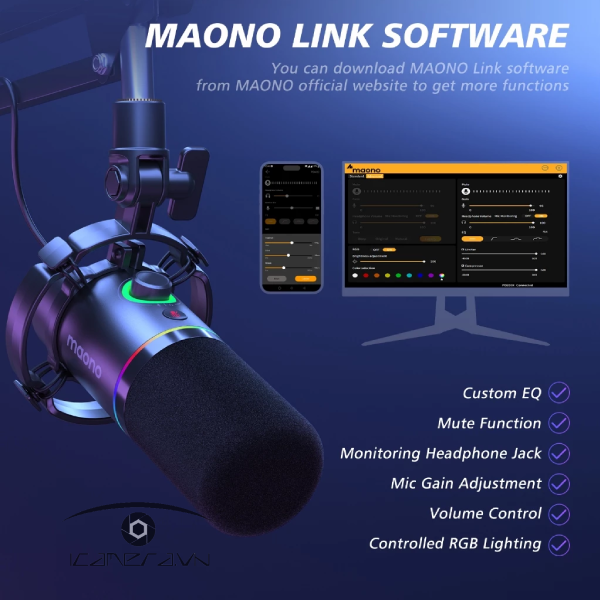 Micro MAONO PD200XS Cổng USB / XLR tần số cực rộng 40Hz-16KHz