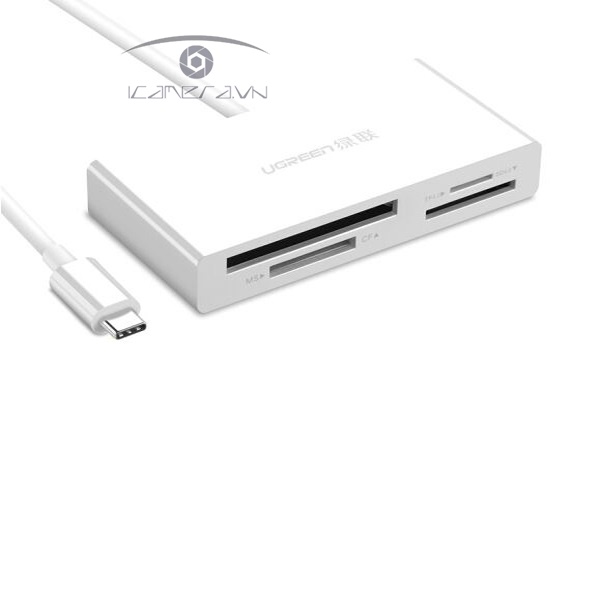 Đầu Đọc Thẻ Nhớ USB Type C Ugreen 40745 (TF / SD 4.0 / CF / MS) Cao Cấp