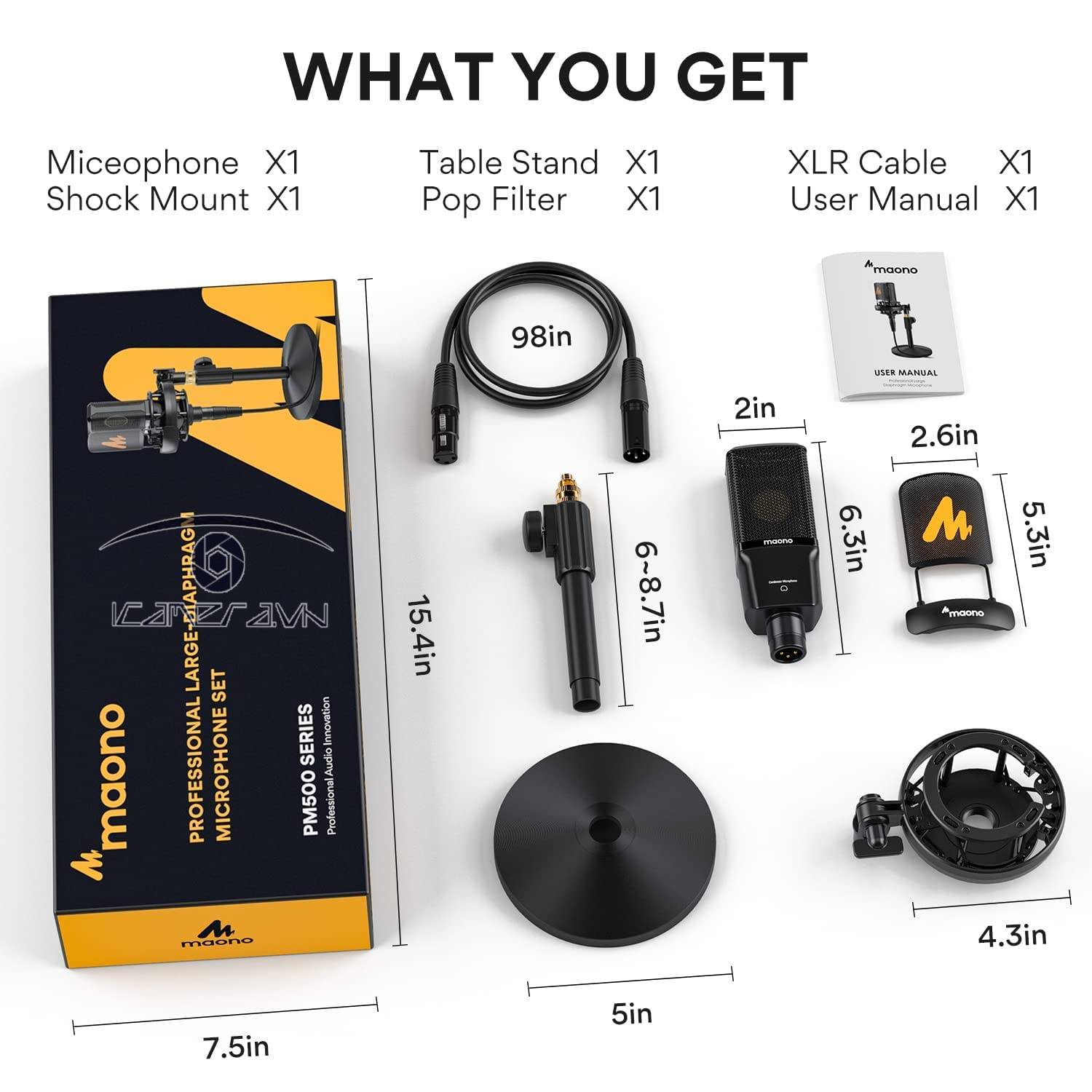 Mic thu âm Condenser Maono PM500T