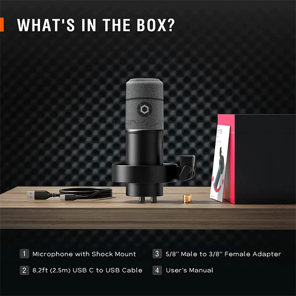 Micro thu âm Fifine K688 cho Podcast - Hỗ trợ cổng XLR/USB