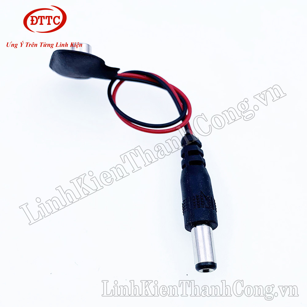 Dây Đế Pin 9V Ra Đầu Jack DC 5.5X2.1mm