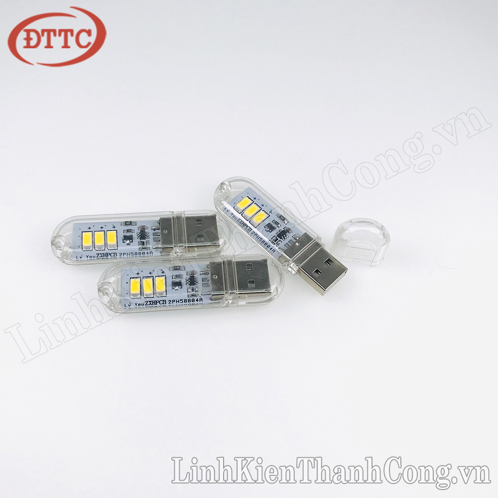 Đèn LED USB 3 Bóng Màu Vàng Ấm