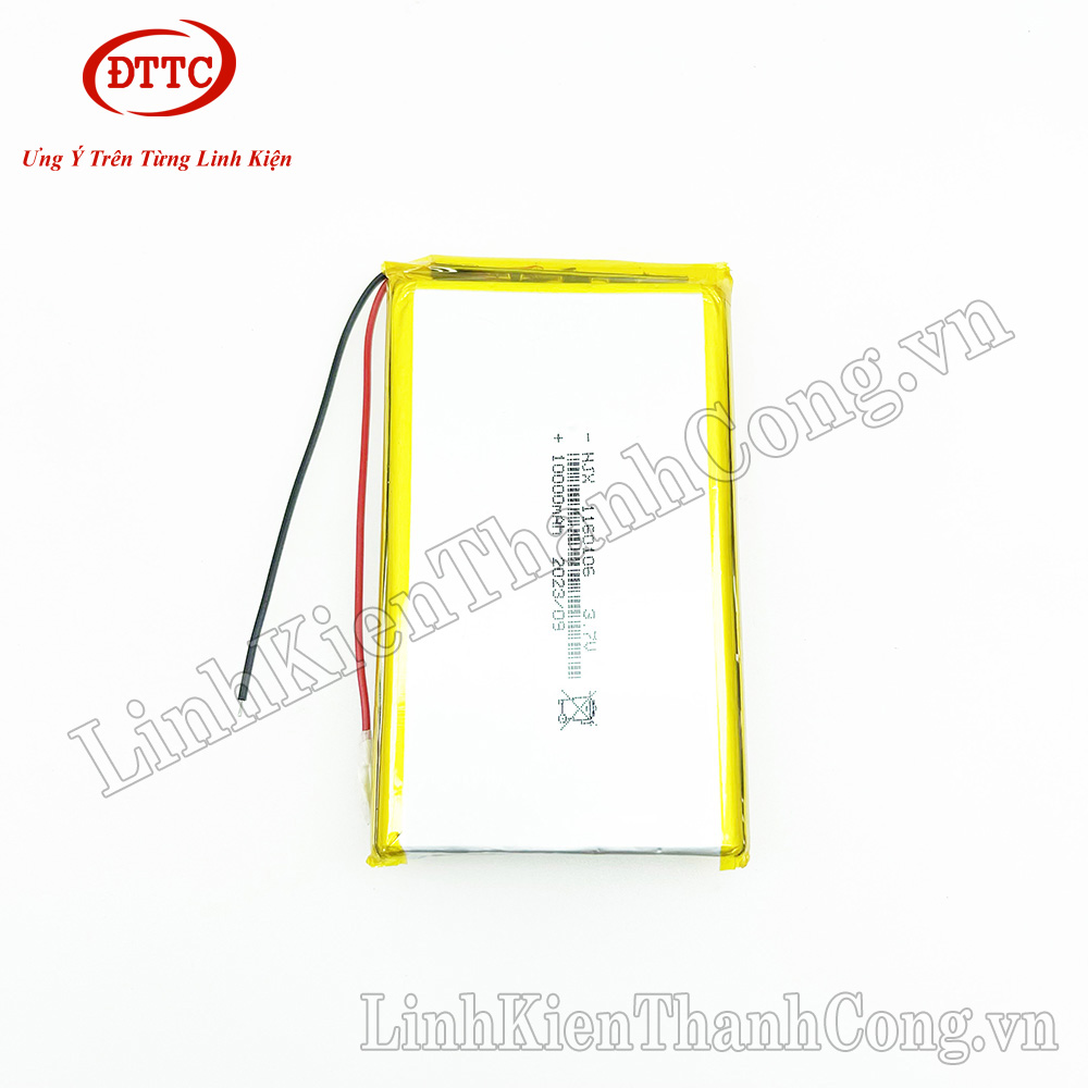 Pin Lipo Polymer 3.7V 10000mAh 11x62x110mm