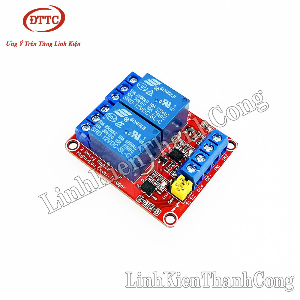 Module Relay 2 Kênh 12V Có Opto Cách Ly
