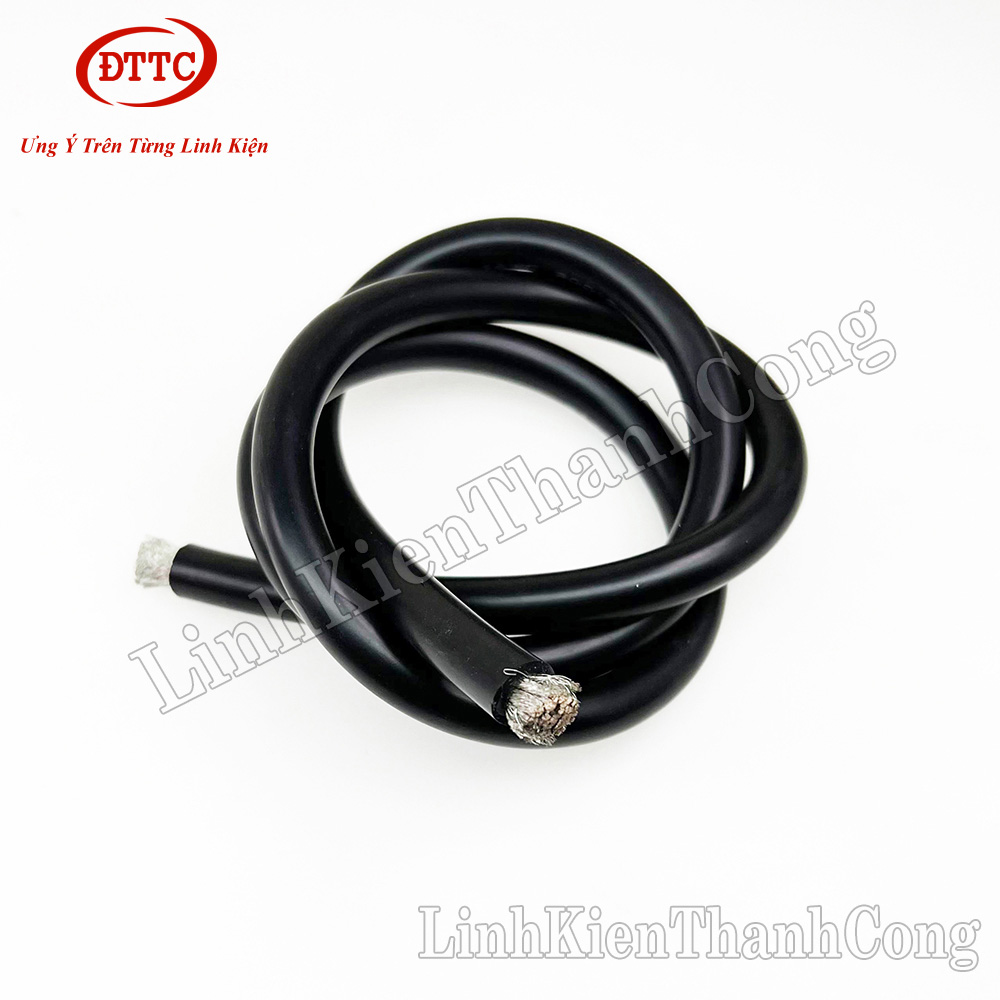 Dây Điện Silicon Màu Đen 4AWG 25 mm2 Siêu Mềm, Chống Cháy Chịu Nhiệt 200 Độ C (Mét)