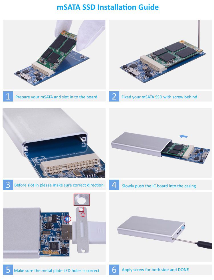 Box SSD mSATA to USB 3.0 KingShare KS-C7MB Aluminum