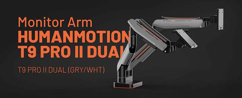 Giá đỡ 2 màn hình Human Motion Monitor Arm T9 Pro II Dual Grey 23-43 ...