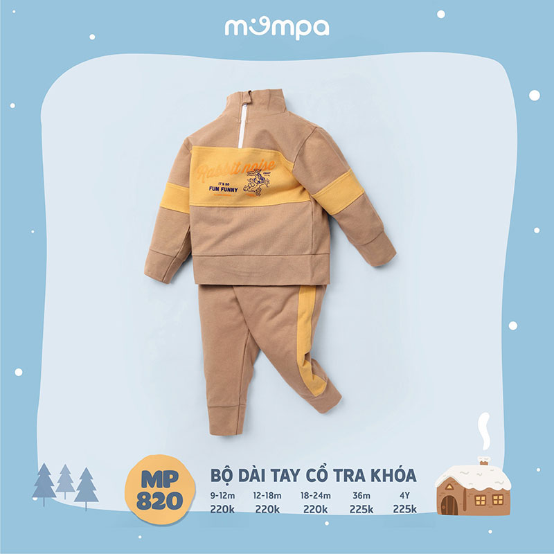 Bộ quần áo thu đông cho bé Mompa MP-820