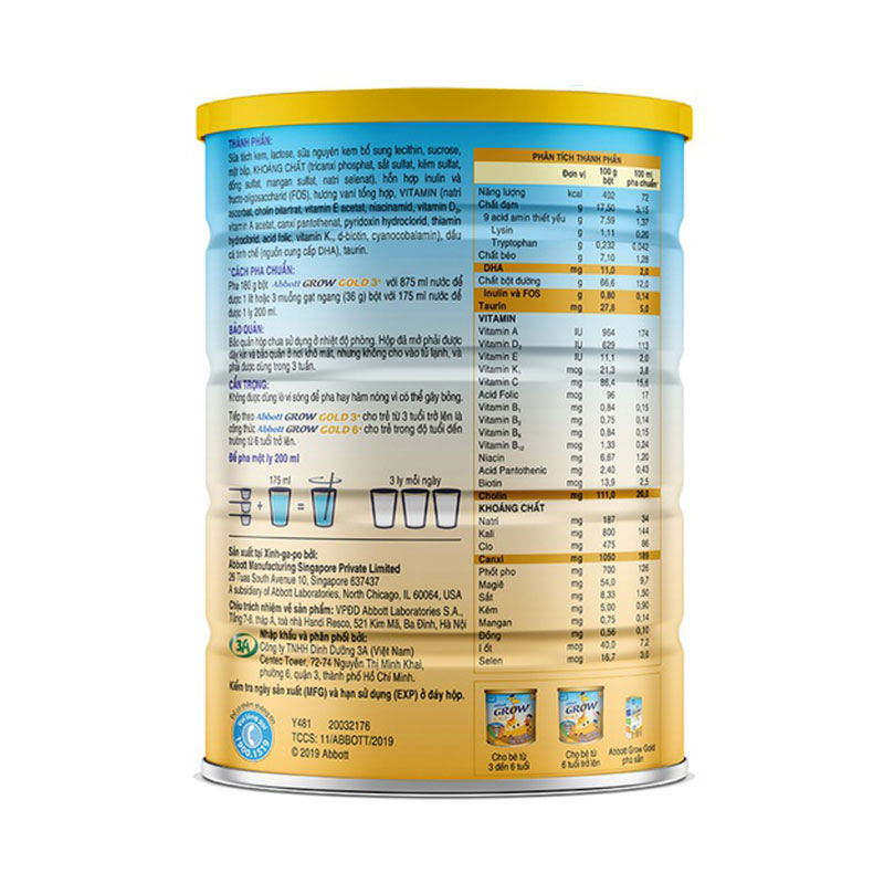Sữa Abbott Grow Gold 3+ 1,7kg hỗ trợ phát triển chiều cao, trí não vượt ...