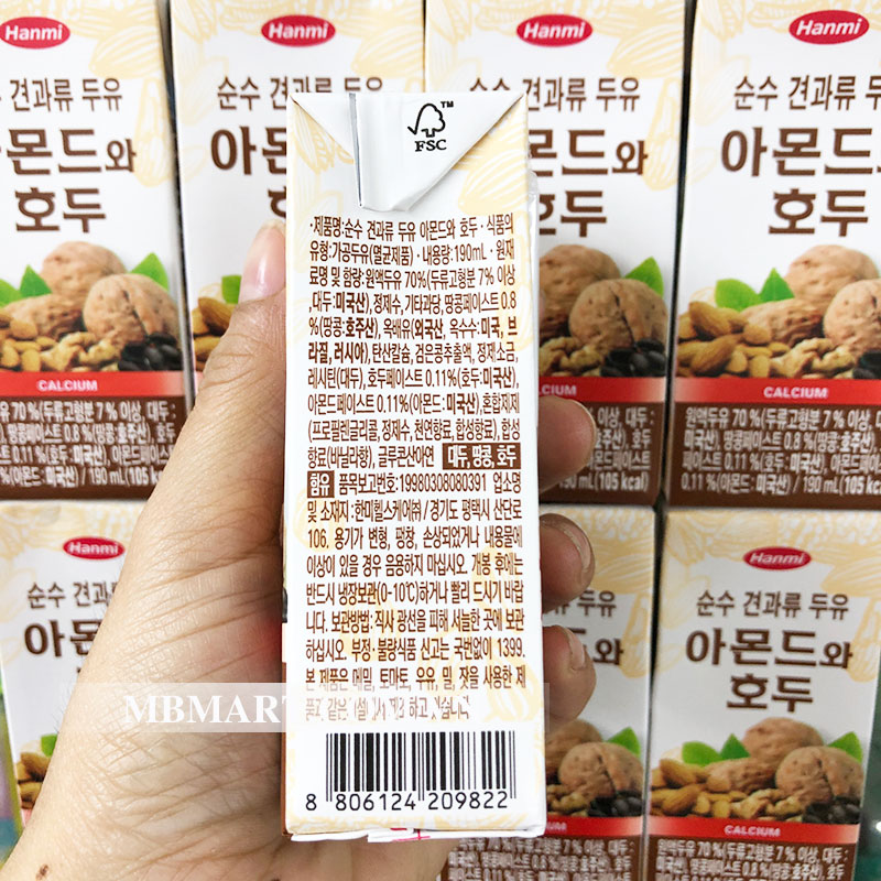 Sữa óc chó hạnh nhân đậu đen Hanmi Hàn Quốc 190ml | MBMart.com.vn