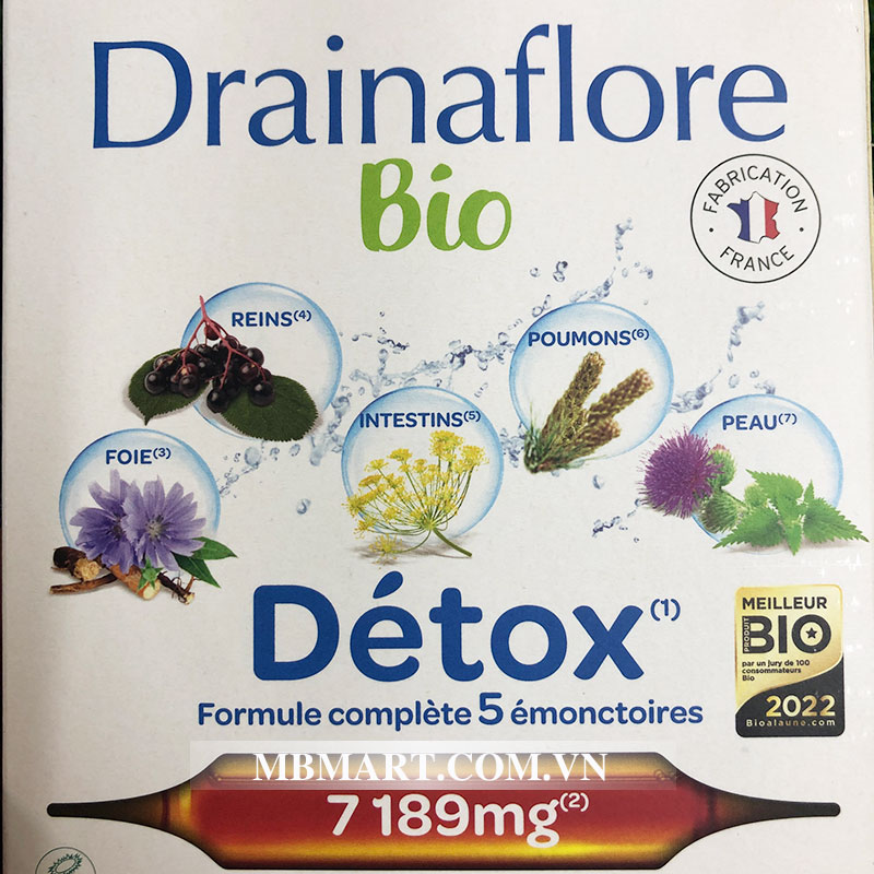 Thực phẩm Drainaflore Bio Detox giải độc gan, thanh lọc cơ thể