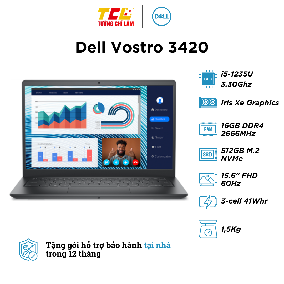 Laptop Dell Vostro 3420 i5-1235U Chính Hãng - Giá Sinh Viên - Trả Góp 0%