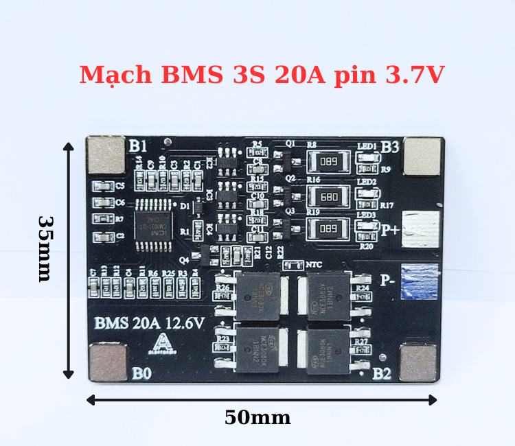 Mạch BMS 3S 20A pin 3.7V sạc xả quản lí cell pin, có chống chập tải ...