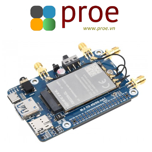 RM520N-GL 5G HAT for Raspberry Pi with Case, Quad Antennas LTE-A, Global Band, GNSS Positioning ...