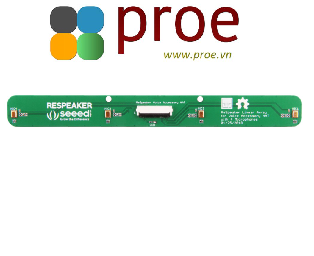 ReSpeaker 4-Mic Linear Array Kit for Raspberry Pi | Điện tử ProE