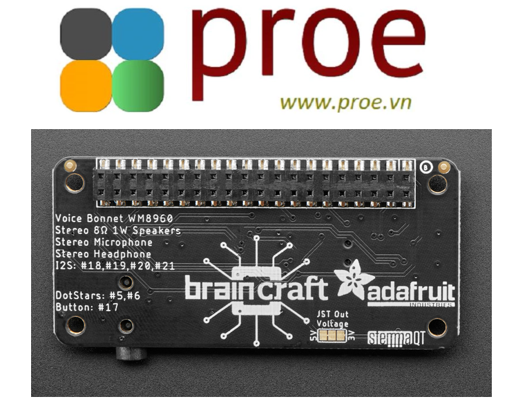 Adafruit Voice Bonnet For Raspberry Pi Two Speakers Two Mics Điện
