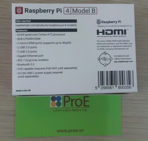 Raspberry Pi 4 Model B 8GB RAM | Điện tử ProE