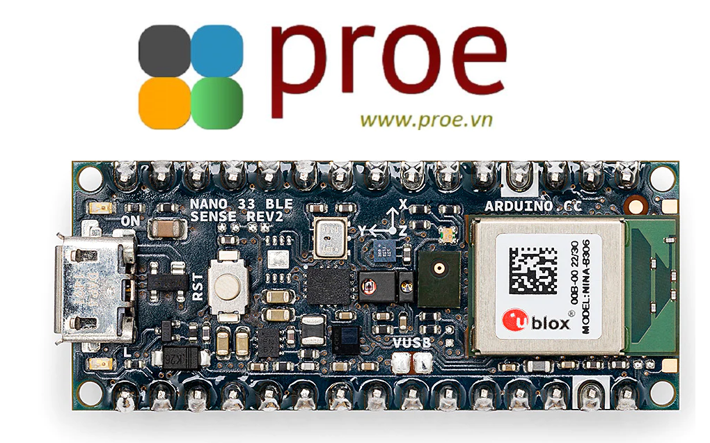 ABX00070 Arduino Nano 33 BLE Sense Rev2 with headers | Điện tử ProE